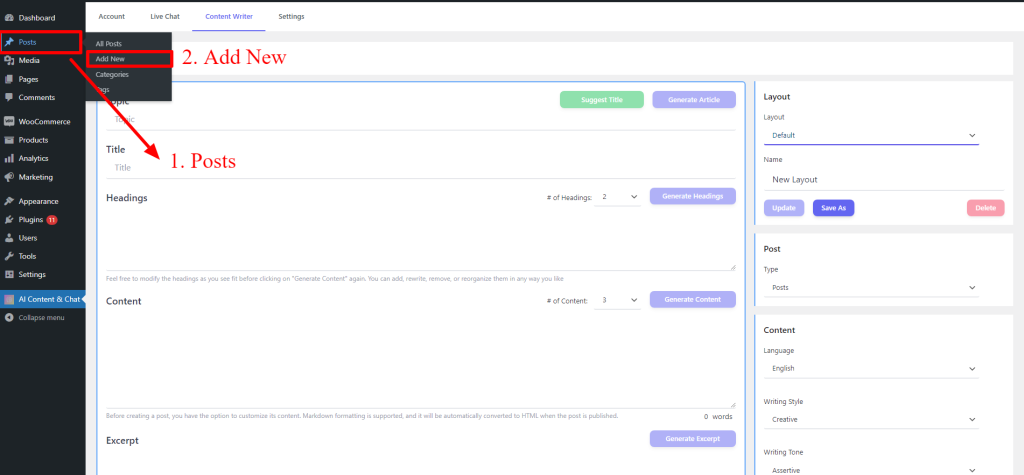 WordPress AI Content Writing with ChatGPT - Asana Plugins